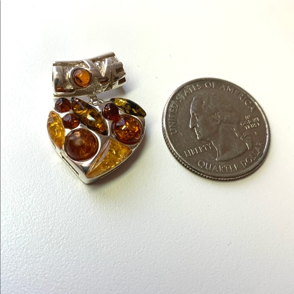 Jewelry | Tri Color Heart Baltic Amber Pendant | Poshmark